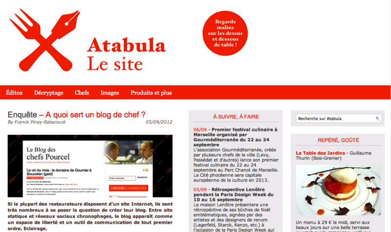 Et si l’on parlait » Blog de chef » ?… Atabula nous éclaire… | Chefs ...